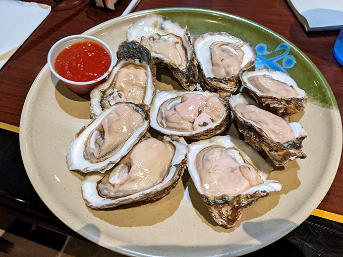 These oysters aren't just fresh&mdash;they're having a better day than most of us, lounging on ice with cocktail sauce at the ready.