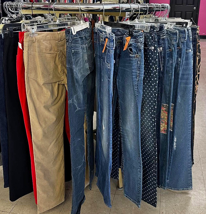 Denim heaven awaits! Each pair of jeans represents someone else's fashion journey—now ready to join yours at a fraction of retail.
