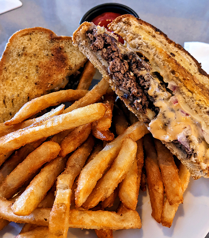 Not just a patty melt&mdash;it's a masterclass in melty perfection. Those fries aren't just side characters; they're co-stars.