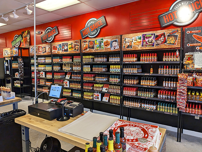 Hot sauce heaven exists, and it's organized by heat level for those brave enough to test their limits.