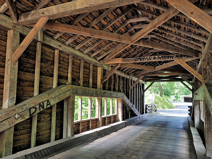 Craftsmanship that Instagram filters can't replicate. These hand-hewn beams have been holding up their end of the bargain for nearly 150 years.