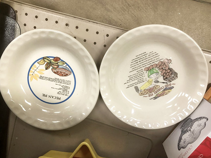 These vintage pie plates aren't just kitchenware&mdash;they're time machines to Grandma's Sunday dinners, minus the cheek-pinching.