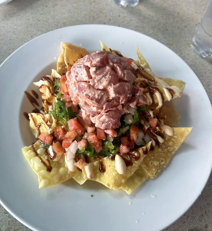 Poke nachos that brilliantly marry Hawaii and Mexico &ndash; a cross-cultural masterpiece that should have its own passport and diplomatic immunity.