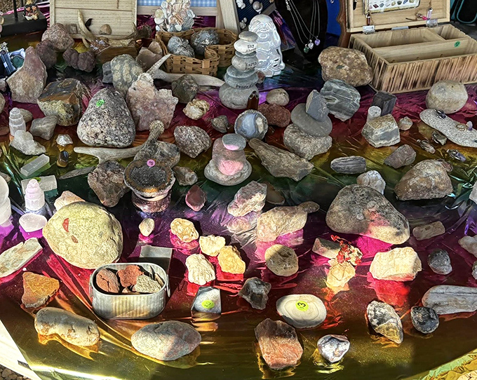 Nature's jewelry box spilled open. Each stone contains millions of years of geological drama, now available for your coffee table.