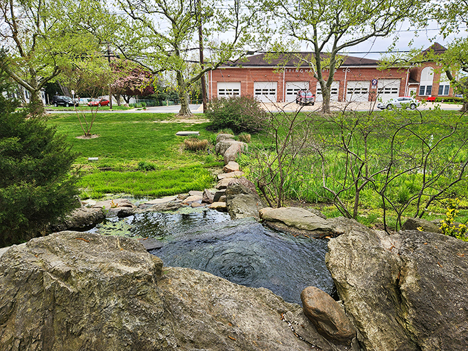 A hidden spring bubbles up between ancient rocks, creating the kind of tranquil moment you'd normally have to hike miles to find.