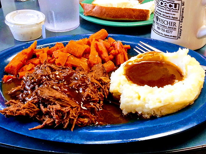 This pot roast dinner could make your grandmother jealous &ndash; tender meat swimming in gravy that demands extra napkins.