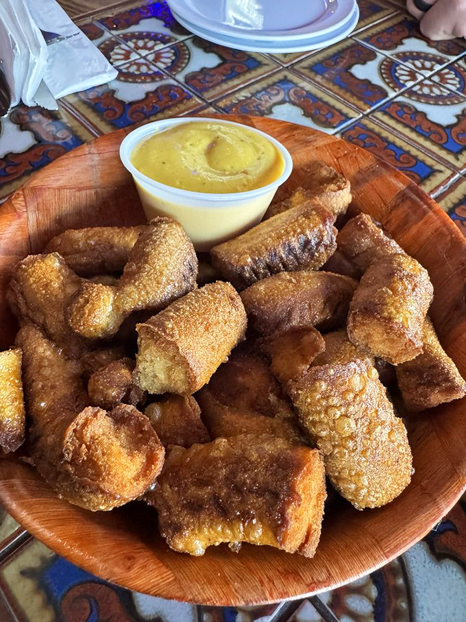 Pretzel bites that crunch like autumn leaves, paired with a mustard dip that could make a Bavarian weep with joy.