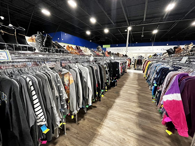 The clothing section rivals department stores in selection, minus the soul-crushing prices and overly enthusiastic cologne spritzers.