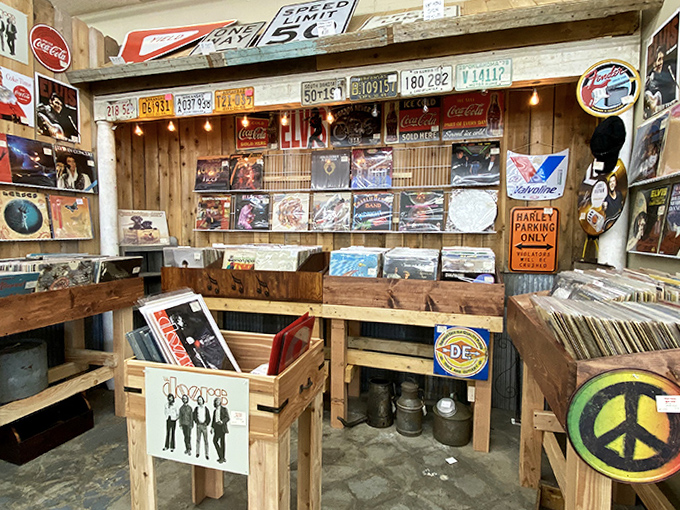 Vinyl records in wooden crates, because streaming services will never understand the joy of flipping through actual album covers.