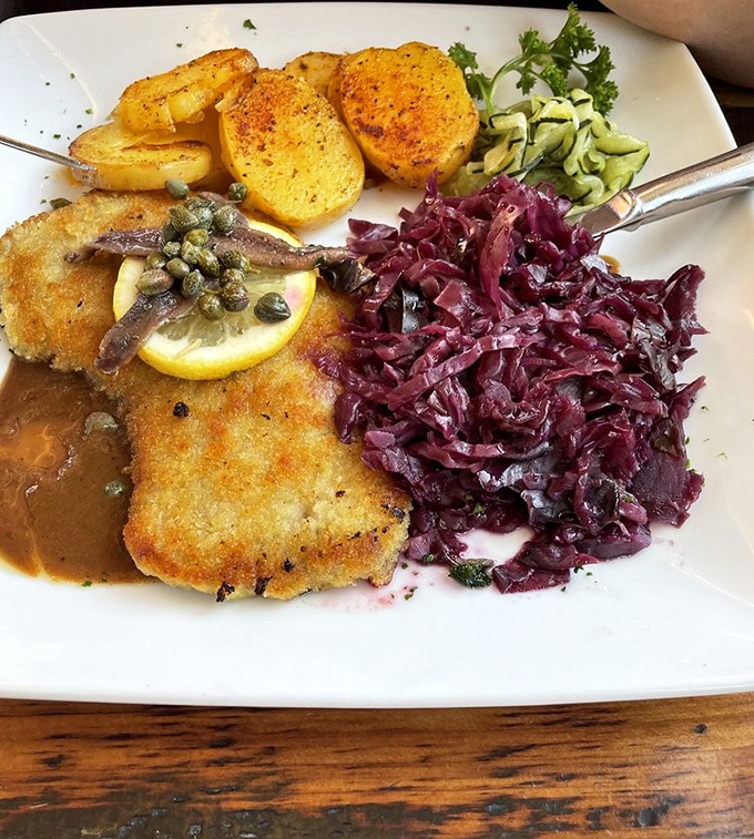 That vibrant red cabbage brings color and tang to the plate, like autumn leaves you can actually eat.