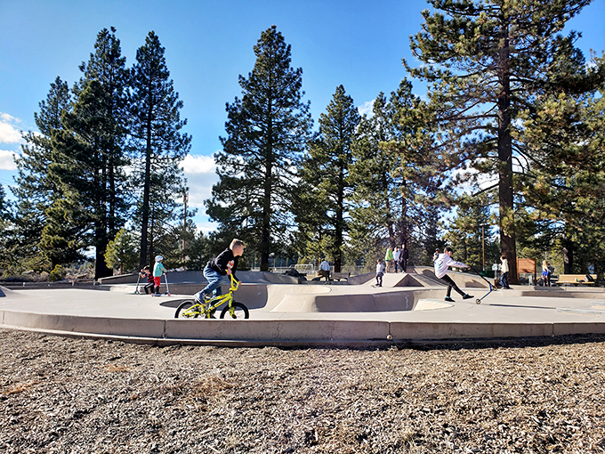 Truckee's skate park offers mountain views with every ollie and grind – proving Sierra adventure isn't limited to trails and slopes.