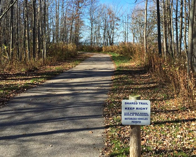 Autumn transforms this shared trail into nature's red carpet, where hikers and cyclists enjoy celebrity-level views without paparazzi interference.