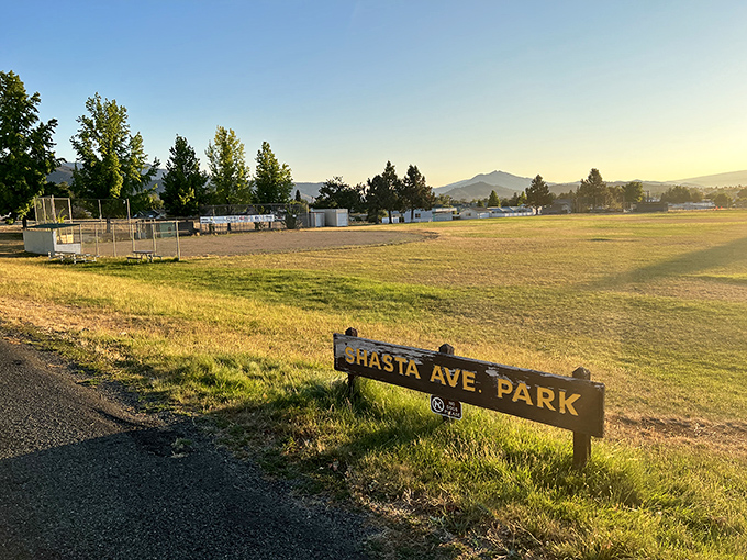 Shasta Ave Park offers the kind of open space that reminds you why people moved west in the first place.