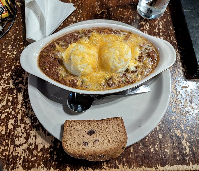 Shepherd's pie arrives bubbling with melted cheese atop perfectly browned potatoes&mdash;comfort food that understands your soul's deepest needs.