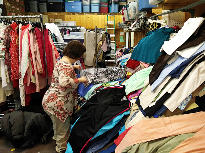 The thrill of the hunt in action &ndash; where every clothing rack holds potential fashion gold waiting to be discovered.