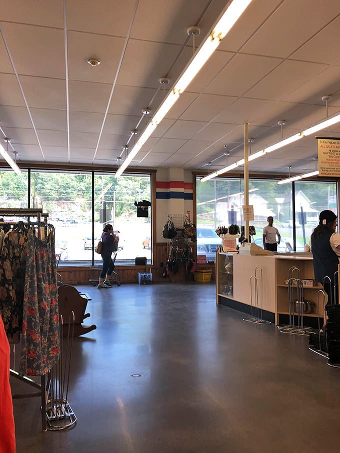 Natural light floods the spacious interior, making treasure hunting a pleasure rather than the fluorescent-lit ordeal of typical retail.