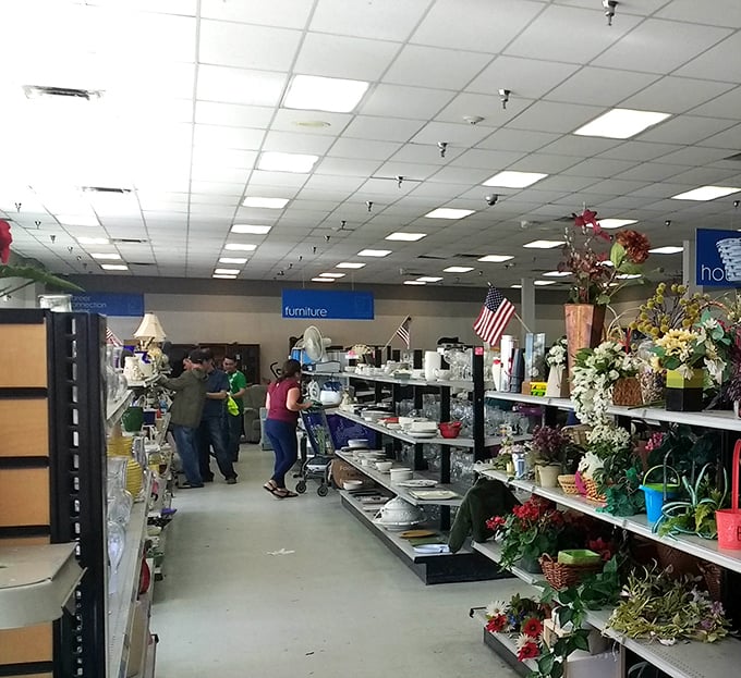 Serious shoppers navigate the well-organized departments with the focus of archaeologists, each searching for their own version of King Tut's tomb.