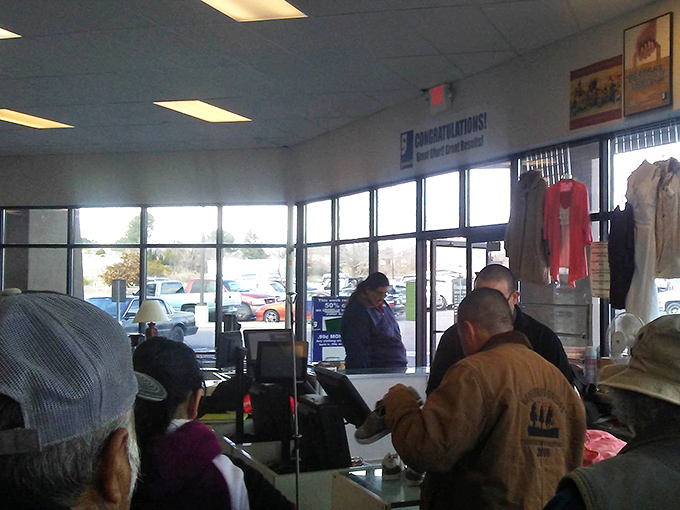 The checkout line: where strangers bond over their finds and everyone silently wonders what stories are behind each other's treasures.
