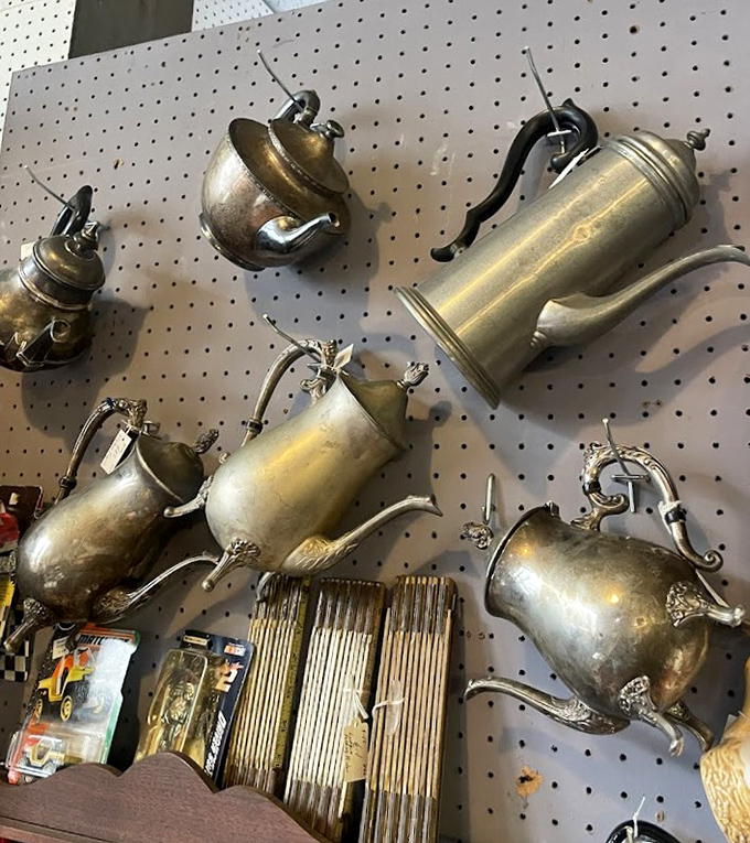 These silver teapots have poured for generations. Imagine the conversations they've witnessed, the gossip they've served alongside Earl Grey.