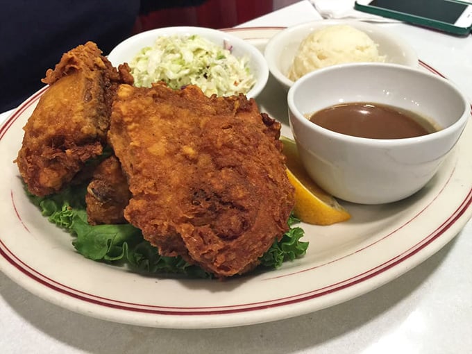 The star of the show: Southern fried chicken with a crust so perfectly golden and crispy, it deserves its own Instagram account.