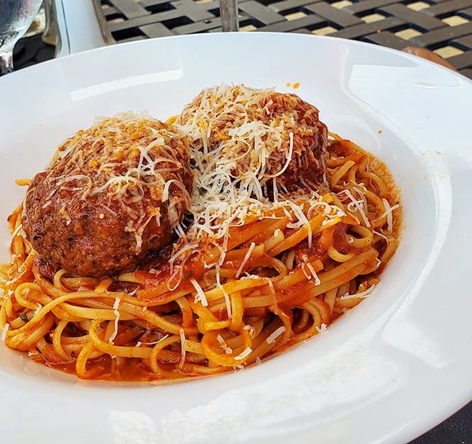 Spaghetti and meatballs&mdash;the Fred Astaire and Ginger Rogers of Italian cuisine, dancing together in perfect harmony on a pristine white plate.