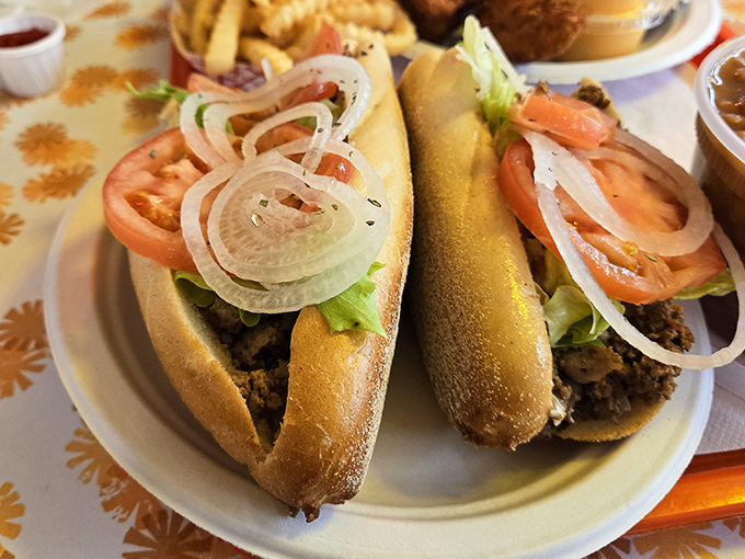 These steak hoagies aren't messing around&mdash;loaded with thinly sliced beef, fresh veggies, and enough substance to fuel an afternoon of antiquing.