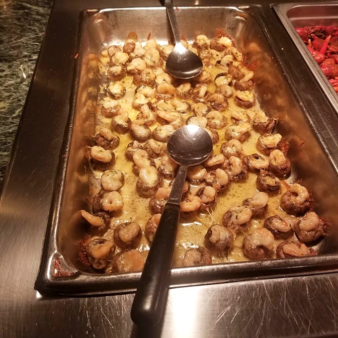 These aren't just mushrooms &ndash; they're little boats of flavor sailing in a sea of savory sauce. The buffet's treasures extend well beyond seafood.