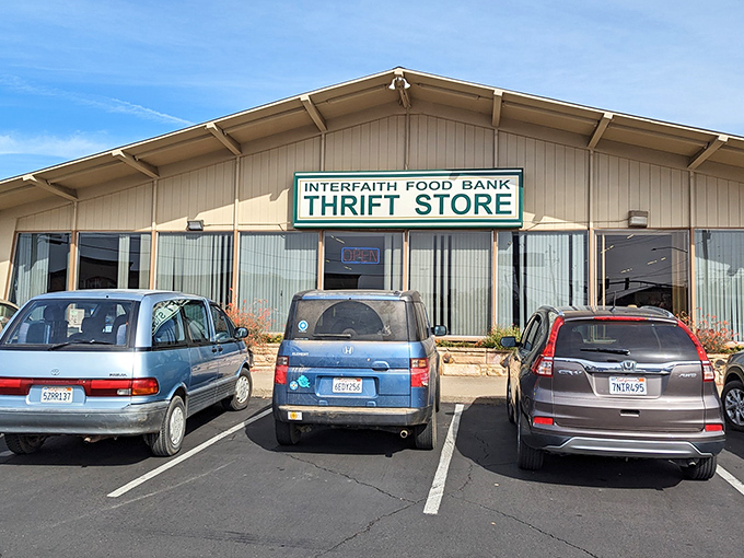 Even the practical side of small-town life has charm – the Interfaith Food Bank Thrift Store represents the community spirit that keeps Sutter Creek thriving.