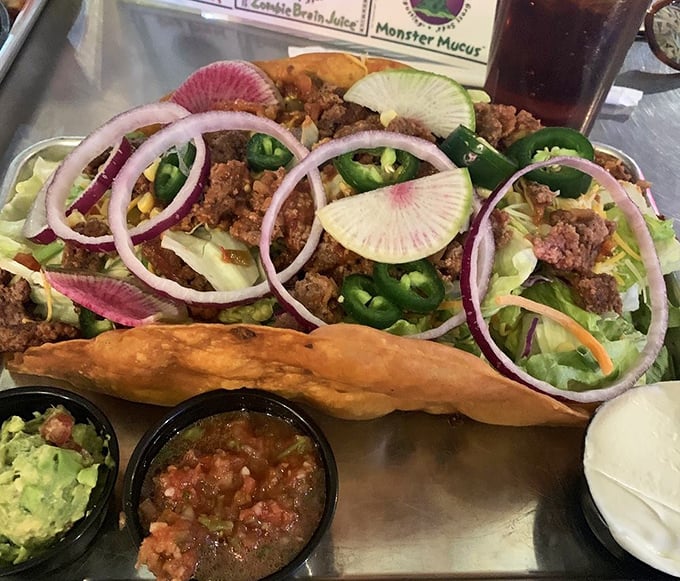 This taco salad doesn't just break out of its shell&mdash;it shatters expectations with fresh ingredients and vibrant colors that practically sing "Ole!"