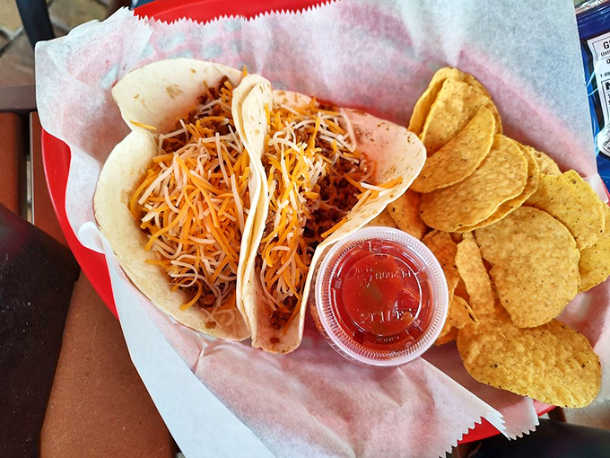 Taco Tuesday happens every day here. Simple, authentic, and served with just the right amount of cheese and fresh salsa.
