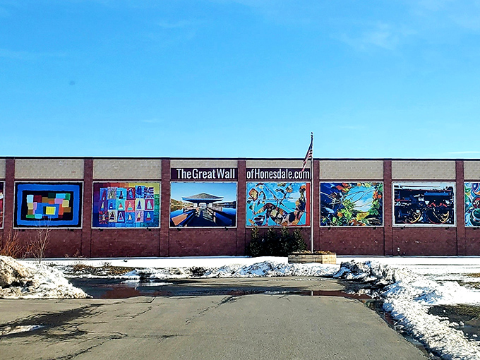 "The Great Wall of Honesdale" transforms ordinary buildings into extraordinary canvases, bringing unexpected artistic flair to a town where creativity clearly doesn't check its wallet first.