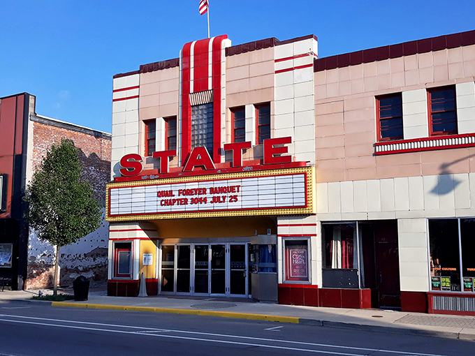 The State Theatre's classic Art Deco facade and vintage marquee transport you to a time when movie tickets cost quarters, not college tuition.