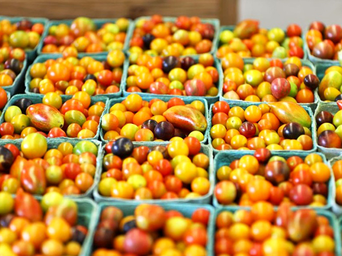 Nature's candy store – these heirloom tomatoes pack more flavor in one bite than those sad supermarket imposters manage in their entire existence.