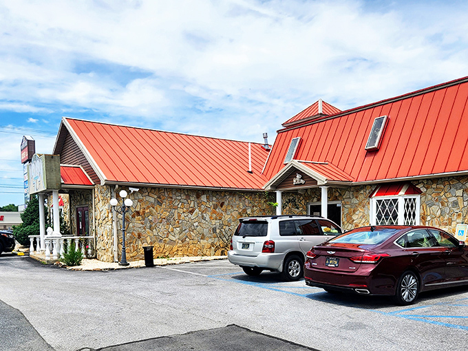 Trevi Ristorante's stone exterior and distinctive red roof promise Italian comfort food that soothes the soul and satisfies the appetite in equal measure.
