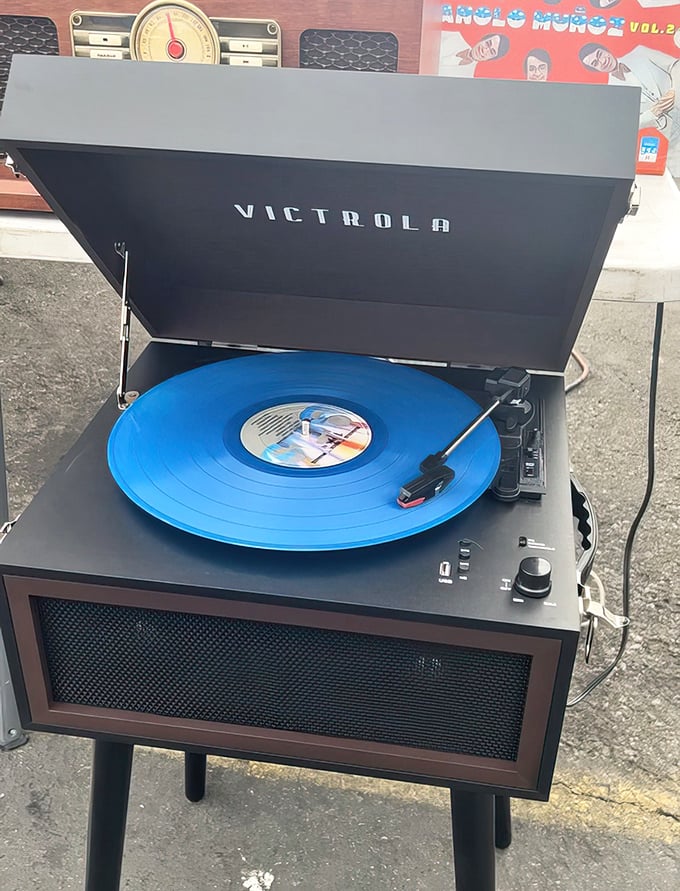 This Victrola record player isn't just playing a blue vinyl&mdash;it's spinning nostalgia and proving that everything old becomes gloriously new again.