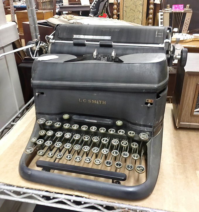 The L.C. Smith typewriter sits ready for its second act &ndash; perhaps as a conversation piece in someone's home office or a prop in a period film.