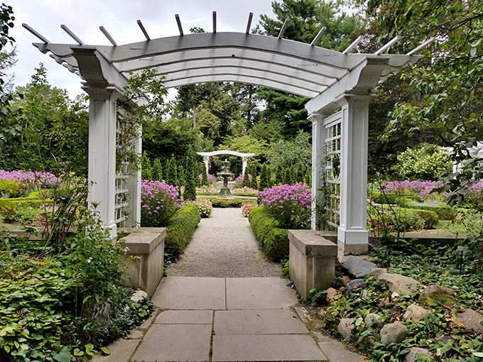 Garden designers know the secret&mdash;frame a view with a white pergola and suddenly you're not in Indianapolis anymore; you're in a scene from "The Secret Garden."