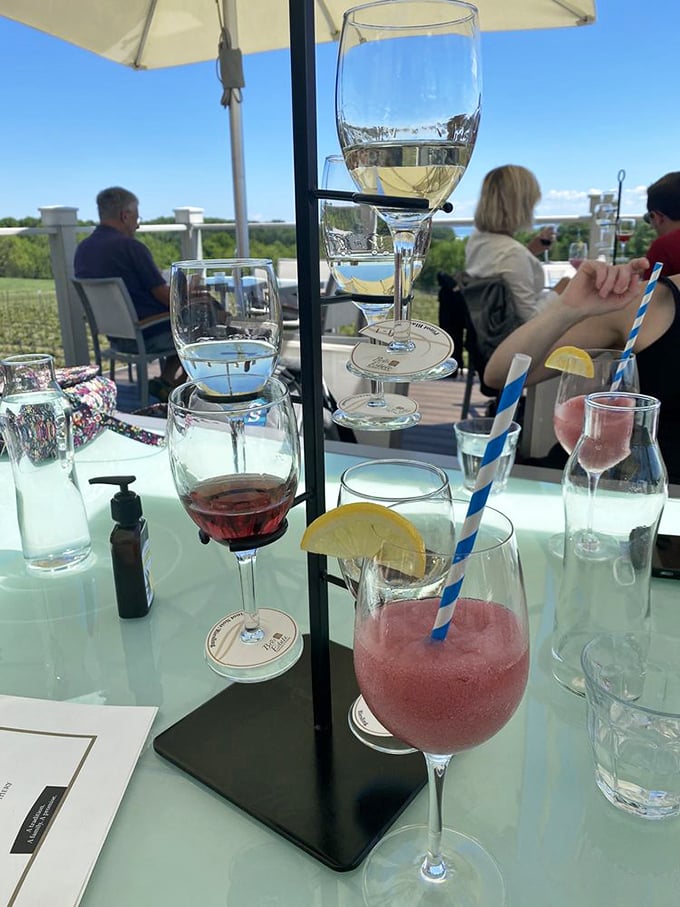 Wine flights that take you places &ndash; a tower of possibilities with views that make every sip more memorable.