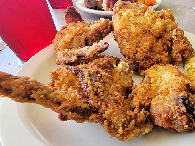 Fried chicken that makes Colonel Sanders look like an amateur. The perfect golden ratio of crispy exterior to juicy interior is culinary mathematics at its finest. 