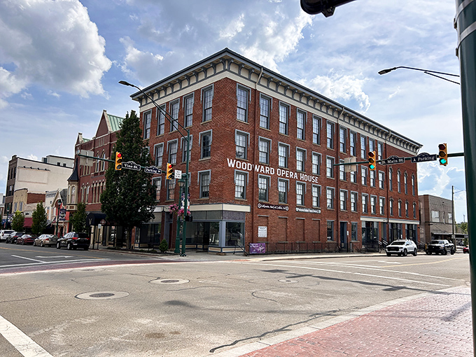 The Woodward Opera House has hosted performers since 1851, back when entertainment required actual human presence instead of streaming services.