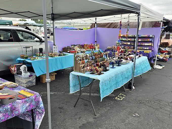 A jewelry lover's paradise where bracelets and baubles compete for attention like contestants on a particularly sparkly reality show.