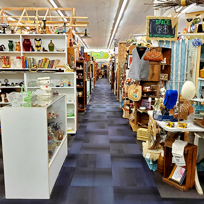 Walking these aisles feels like stepping into a time machine with better organization. Each booth offers a different decade's worth of memories.