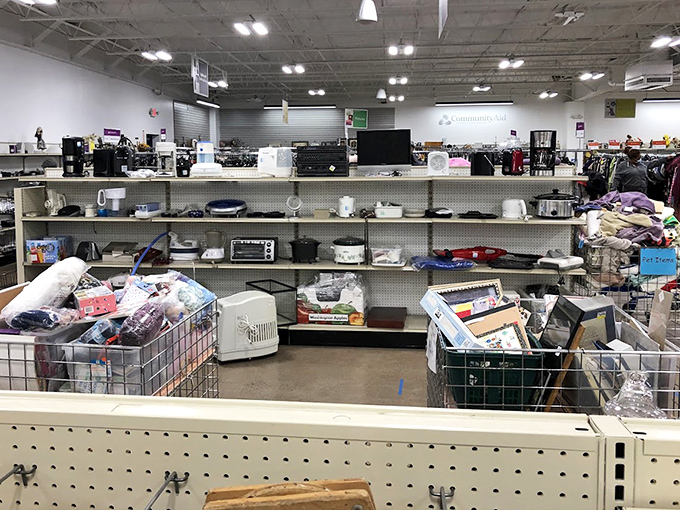 The appliance section: where kitchen dreams come true without the nightmare prices. That toaster oven might have more stories than your grandmother.