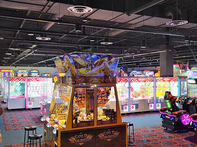 The arcade glows with the promise of quarters well-spent, where adults can relive their misspent youth while kids discover the joy of non-digital entertainment.