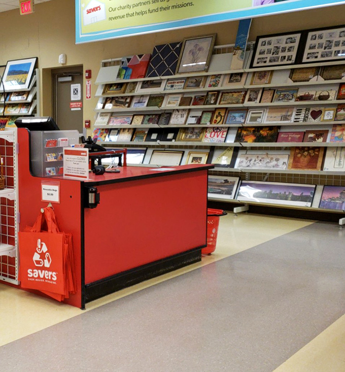 Behind every great thrift store find is a checkout counter with stories to tell and frames waiting to find new walls.