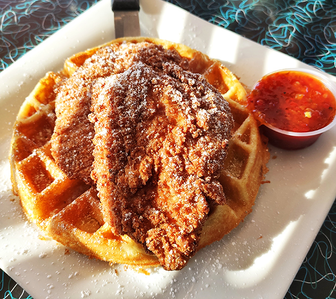 Chicken and waffles: the Romeo and Juliet of breakfast foods, a forbidden romance that worked out deliciously for everyone involved.