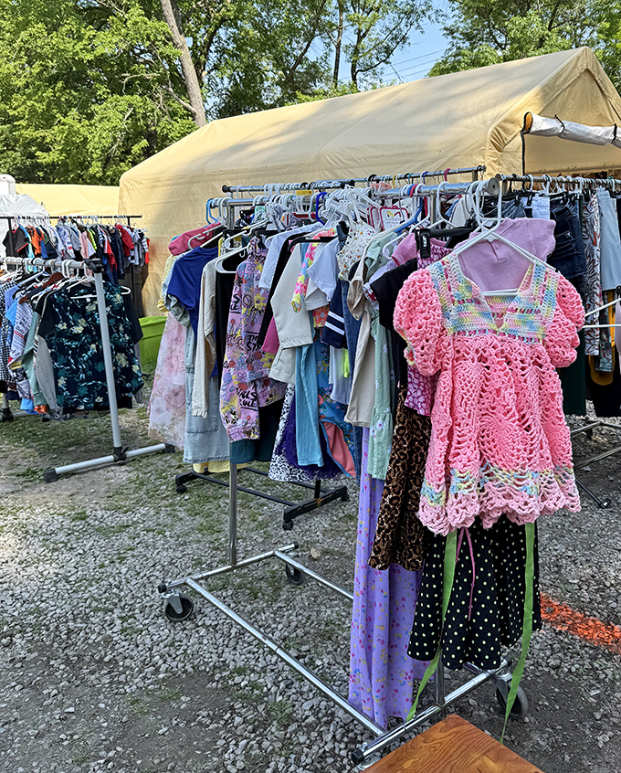 Children's clothing racks bursting with possibilities, because outfitting the grandkids shouldn't require a second mortgage on the house.