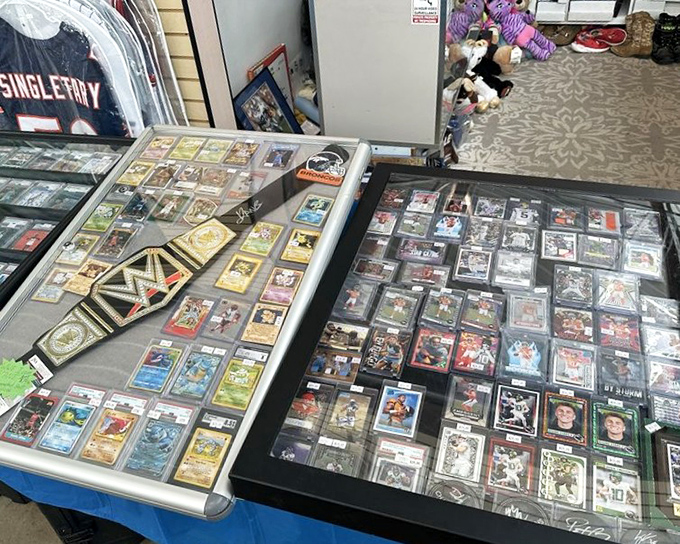 Sports memorabilia heaven! Where die-hard collectors and casual fans unite over cards that capture moments of athletic glory.