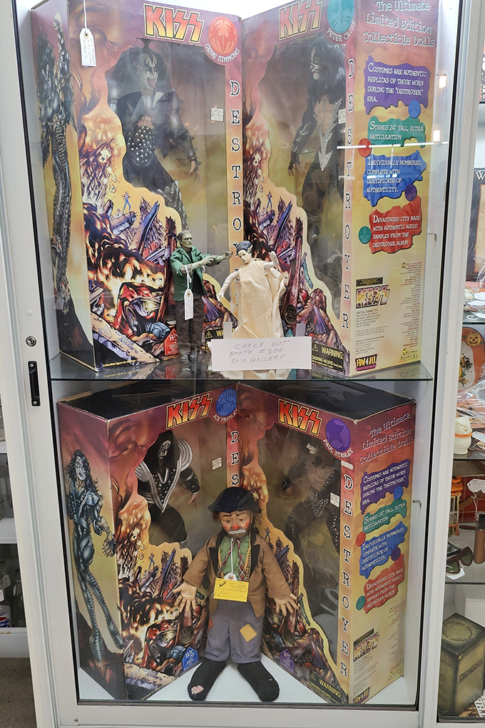 KISS meets collectibles in this shrine to rock memorabilia. Even Gene Simmons would approve of this perfectly preserved piece of music history.