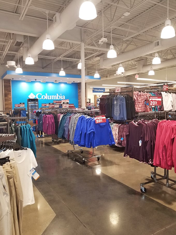 Columbia's rainbow of outdoor gear stands ready for adventure, proving style and practicality aren't mutually exclusive concepts after all.